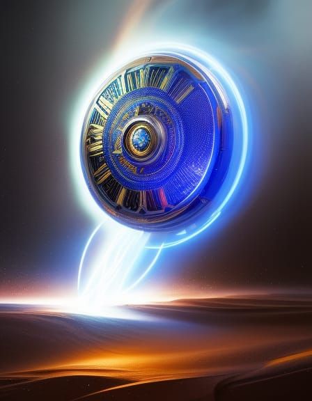 high fantasy electric blue wizard clock - AI Generated Artwork ...