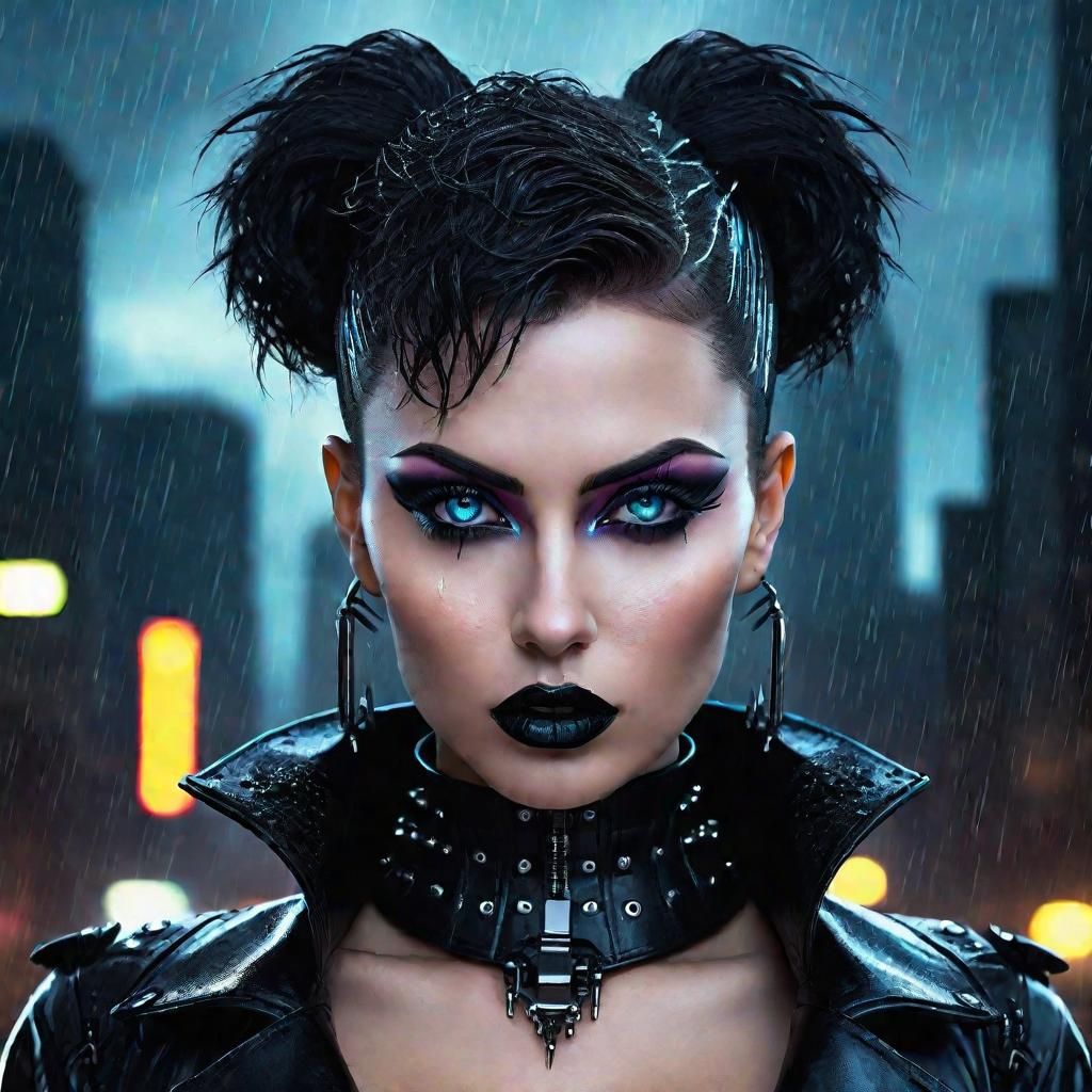 A breathtaking digital artwork of a stunning voluptuous gothic woman ...