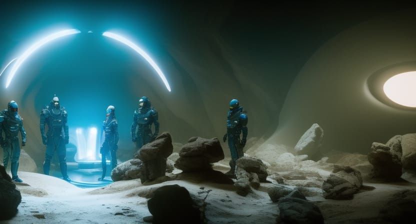 Alien Cave Exploration - AI Generated Artwork - NightCafe Creator