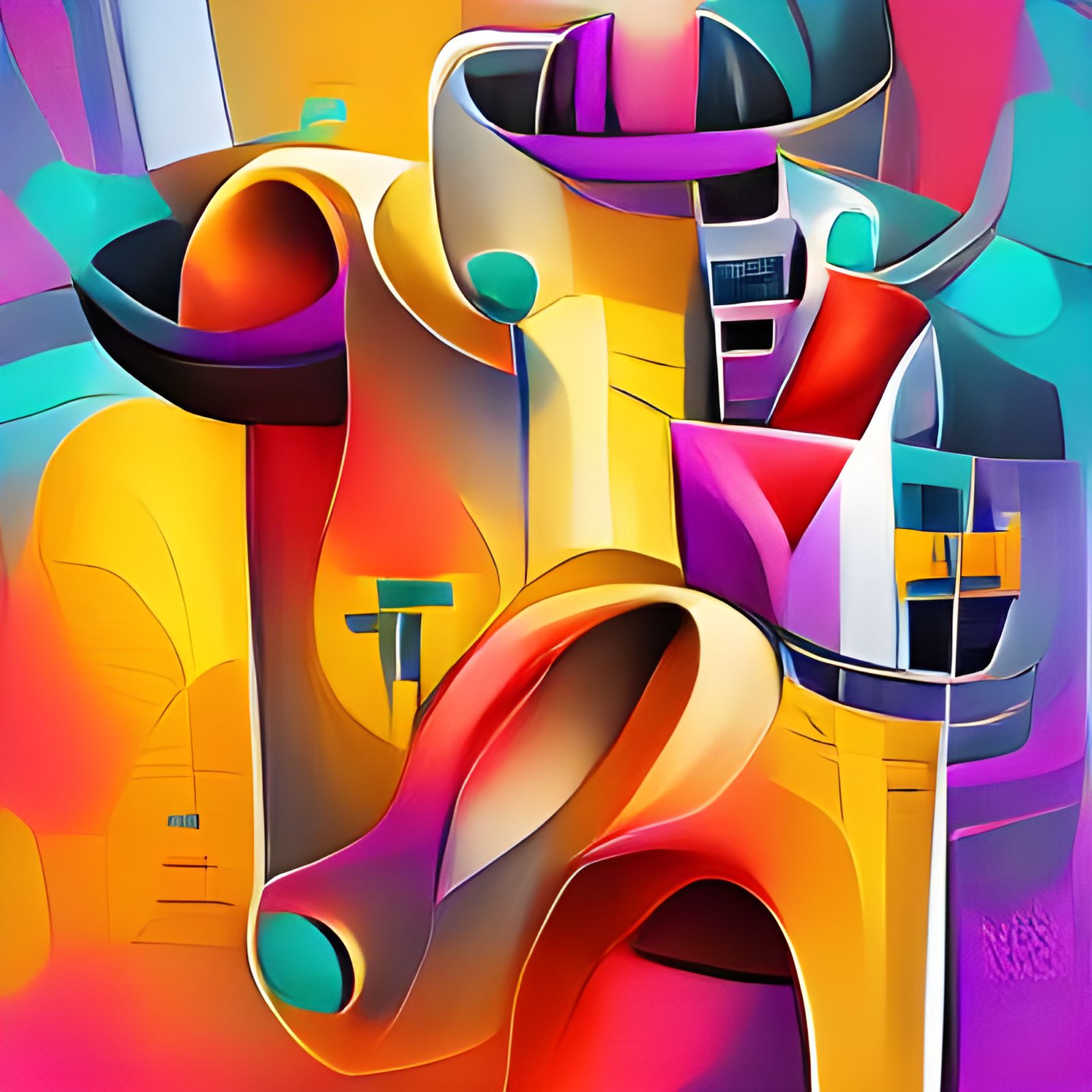 Abstract Forms in the Bold Colourful Detailed Style of Thomas M. Baxa ...