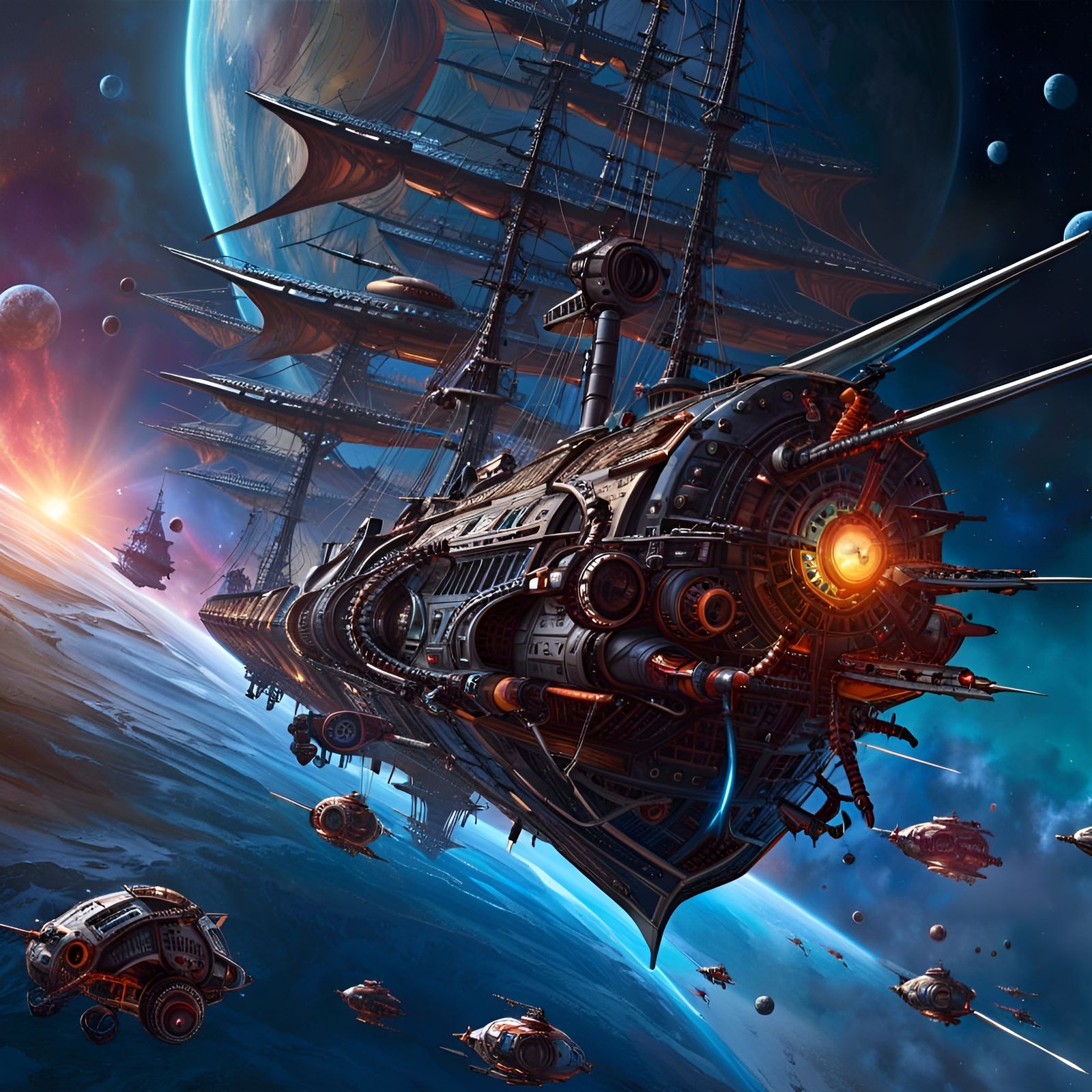 Space pirate armada - AI Generated Artwork - NightCafe Creator