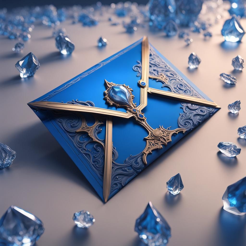 Crystal Blue envelope - AI Generated Artwork - NightCafe Creator