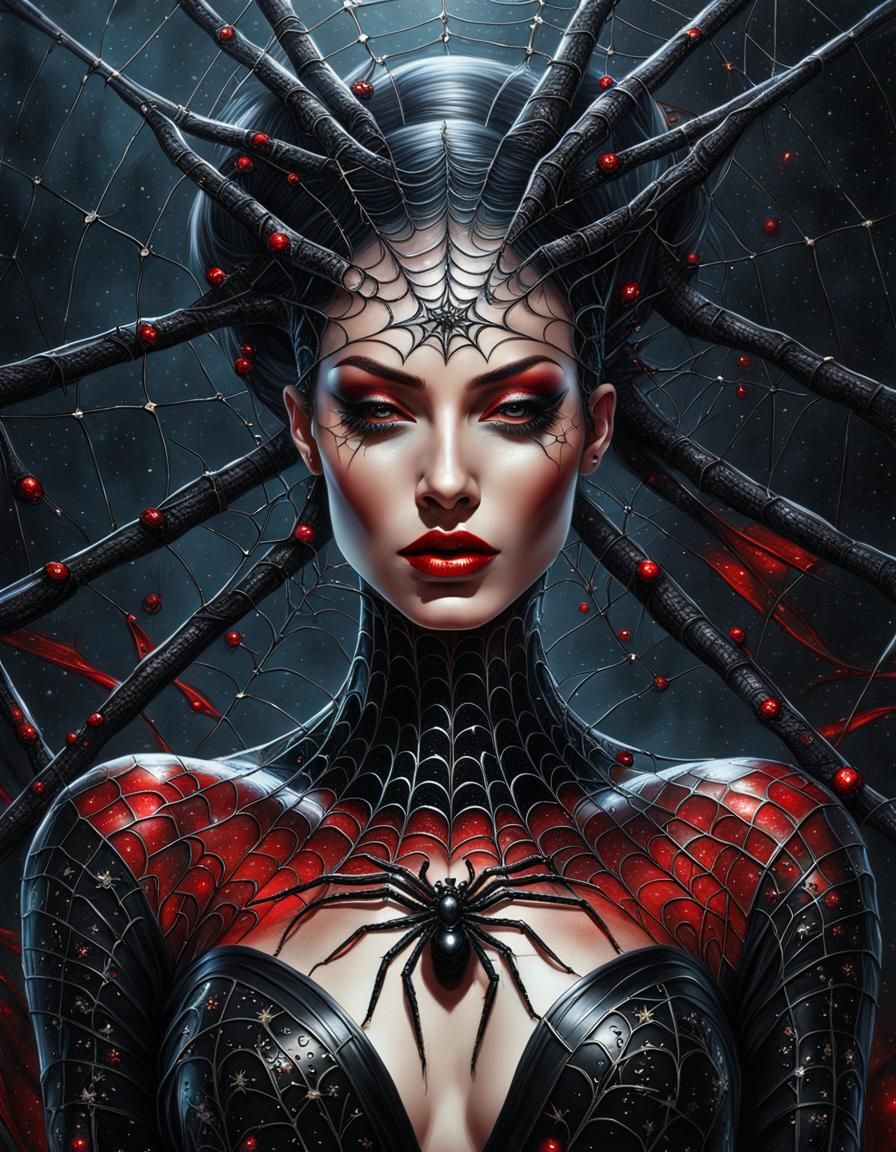 Spider Queen In Black Ai Generated Artwork Nightcafe Creator