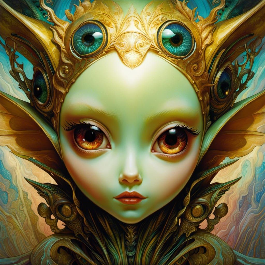 Alien Headshot - AI Generated Artwork - NightCafe Creator