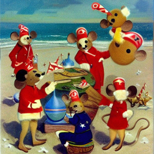 Soviet Mouse Celebrates Hanukkah on a 1970s Beach ... - AI Art