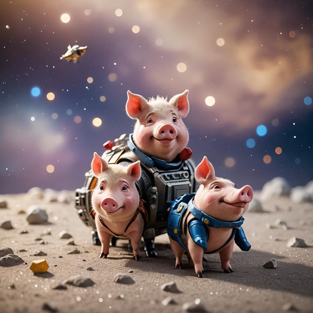 Pigs. In. Spaaaaaace! - AI Generated Artwork - NightCafe Creator