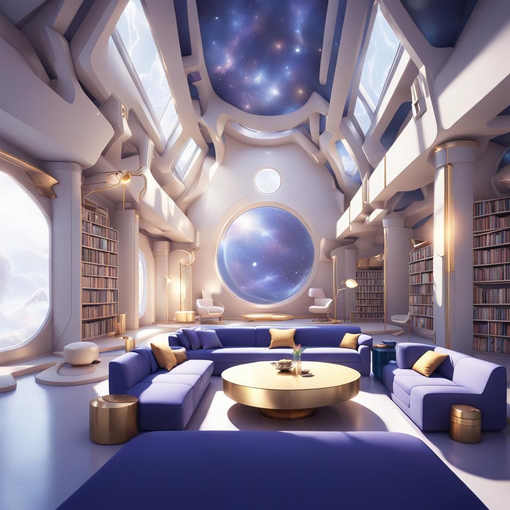 spaceship library - AI Generated Artwork - NightCafe Creator