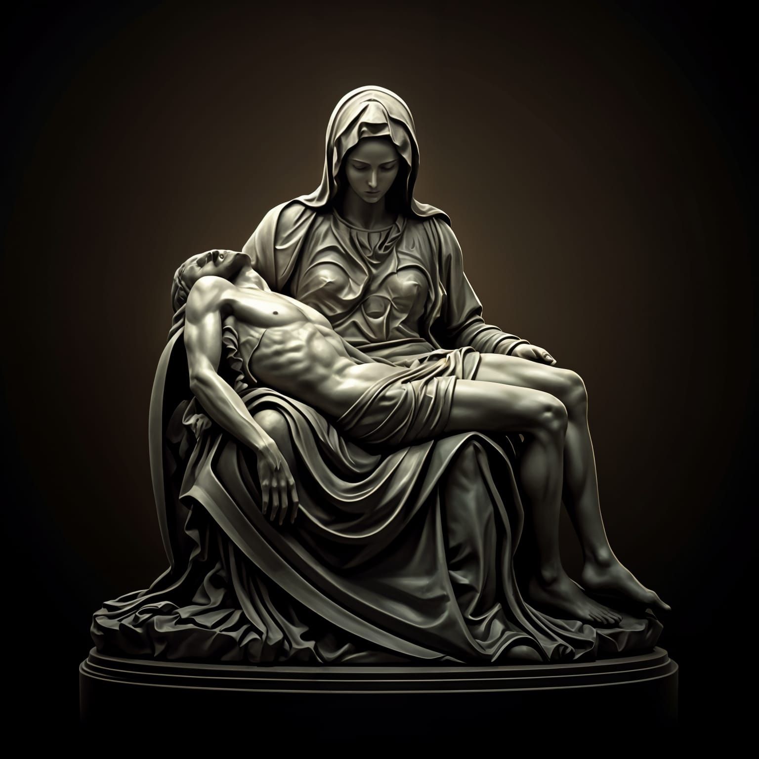 Clay Pietà of Michelangelo - Renaissance Beauty in Soft Focu...