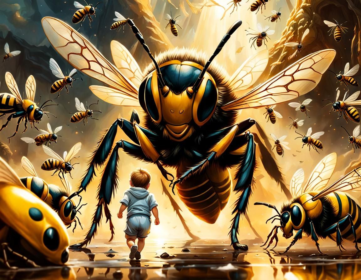 Attack of the Giant Wasps - AI Generated Artwork - NightCafe Creator
