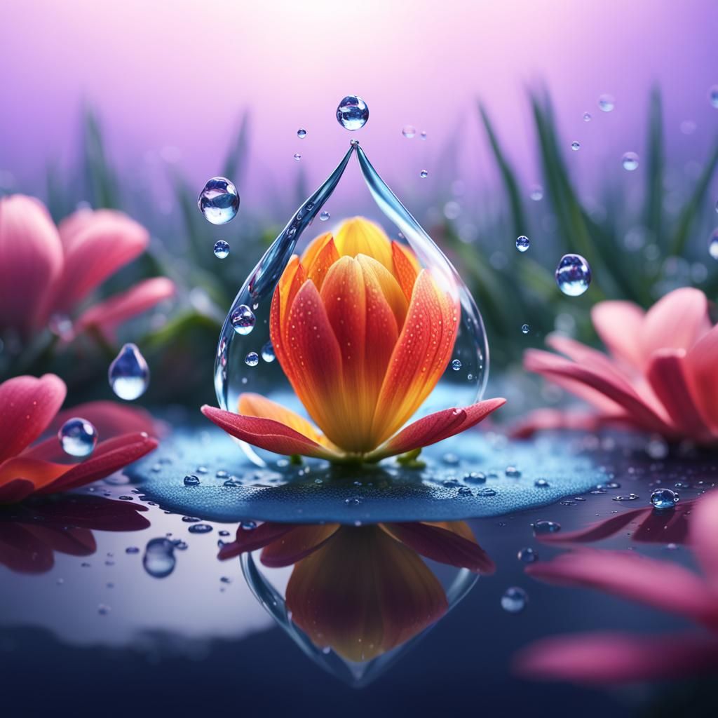 Raindrops II - AI Generated Artwork - NightCafe Creator