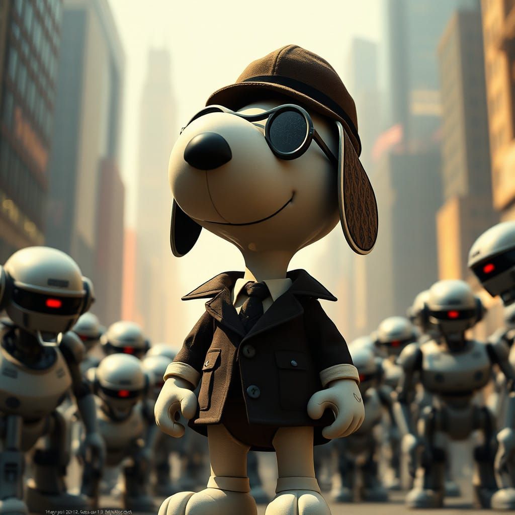 Snoopy starring in I Robot - Snoopy in I, Robot Cinematic Fu...