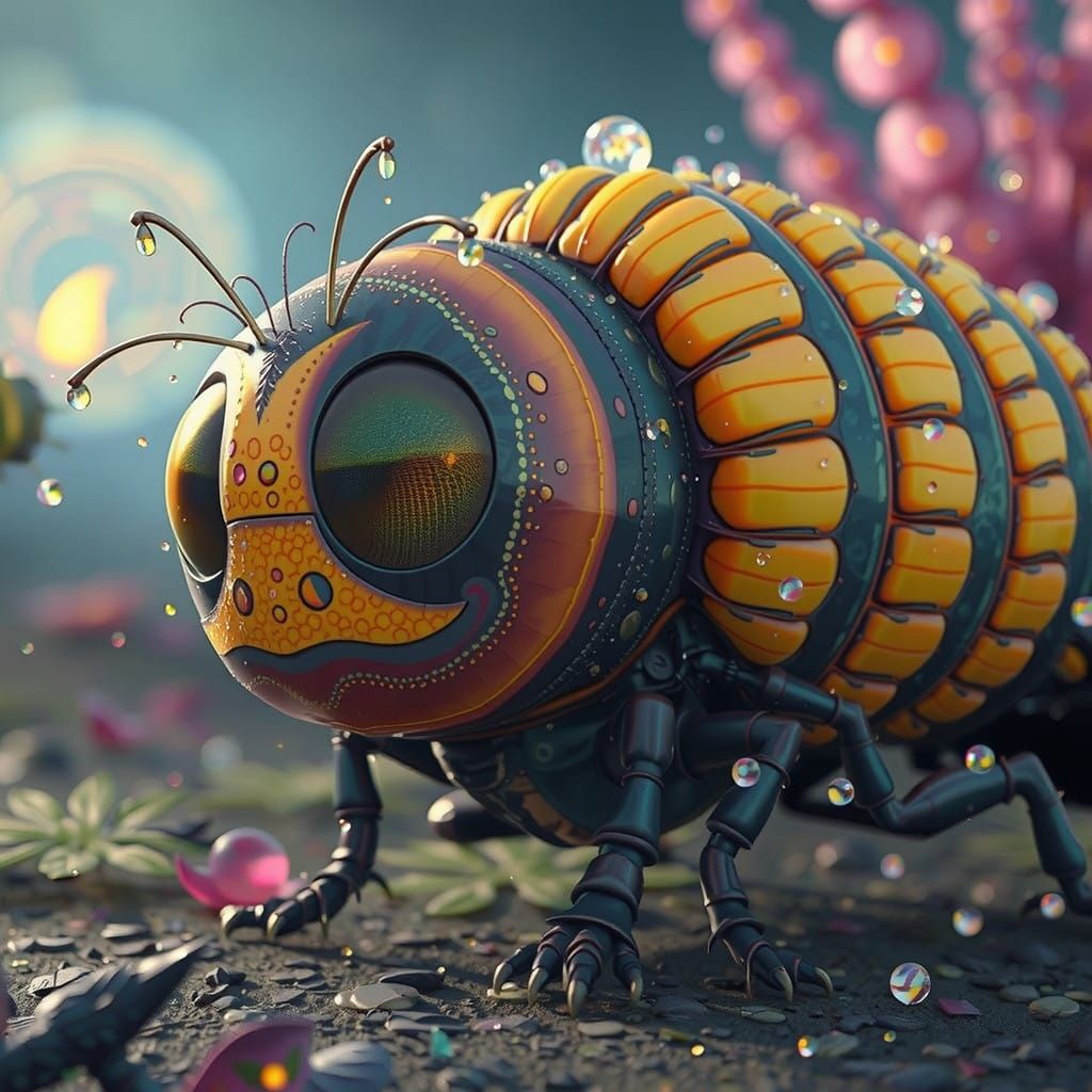 Surreal Firefly Goddess in Snowglobe Wonderland - AI Art