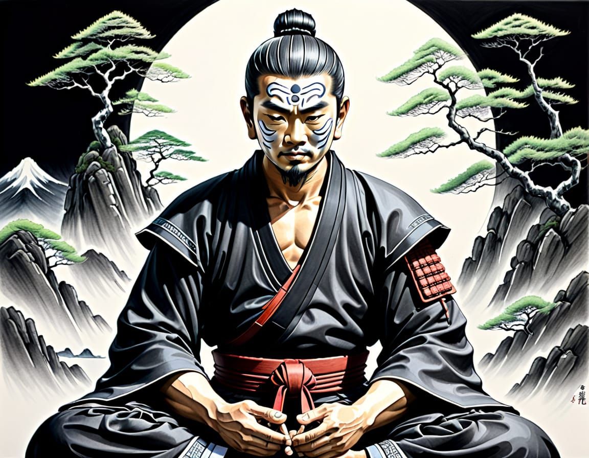 Samurai Zen - Buddhist Samurai in Zen Meditation