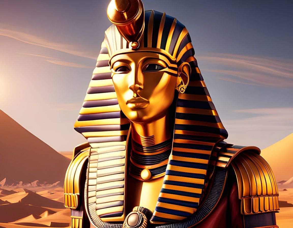 Tutankhamen in his gold mask and gold leaf mummy dress in a Daft Punk ...
