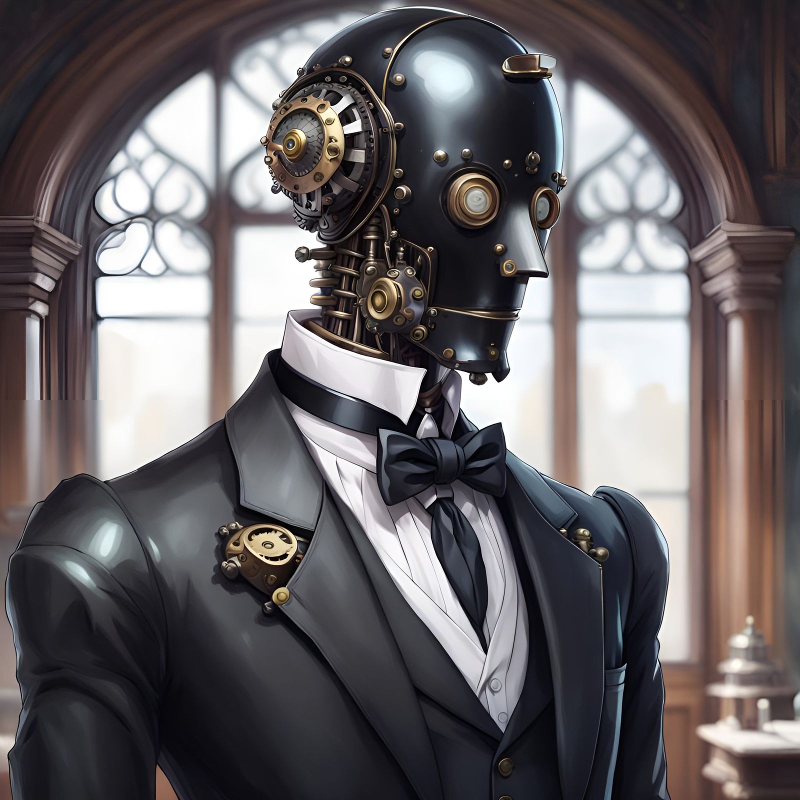 Mechanical Butler Bot - AI Generated Artwork - NightCafe Creator