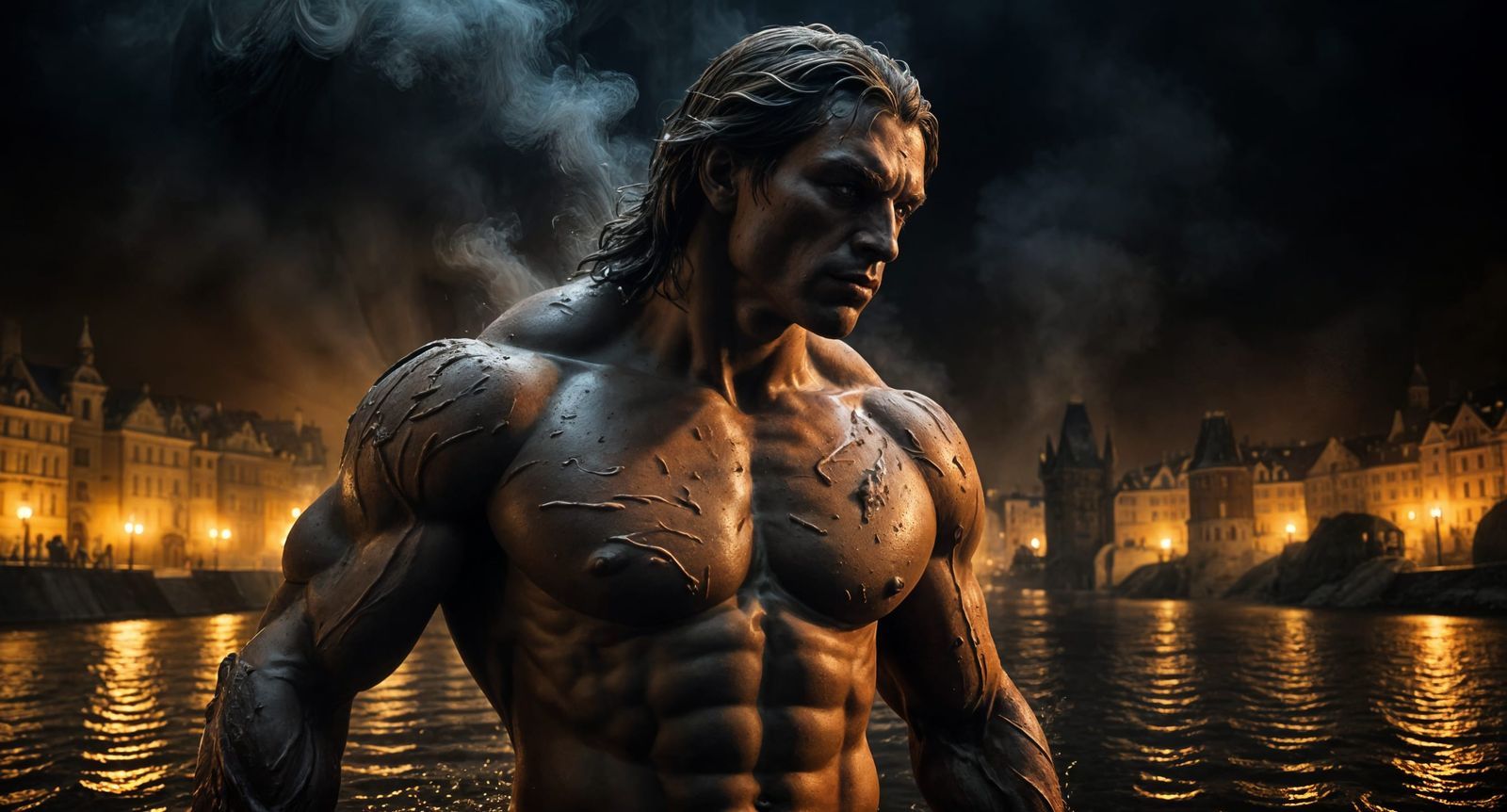 Born of Clay, the Golem rises to life with real hair out of Prague's Vltava