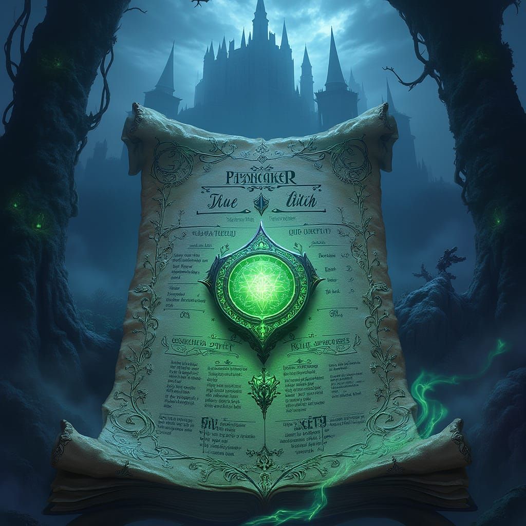 Elegant Lich Character Sheet in Ancient, Gothic St... - AI Art