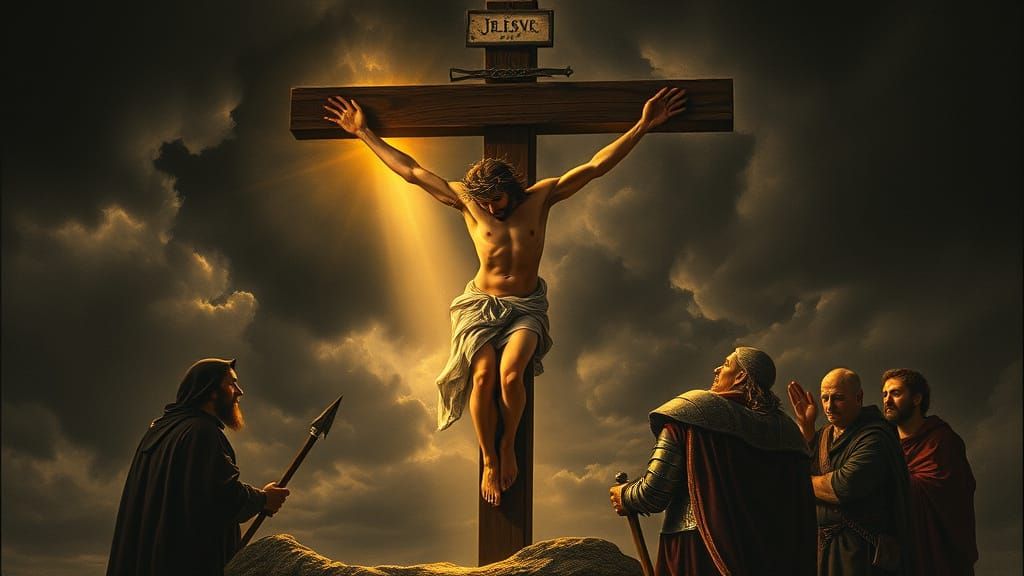 Christ's Transcendent Peace at Golgotha - AI Art