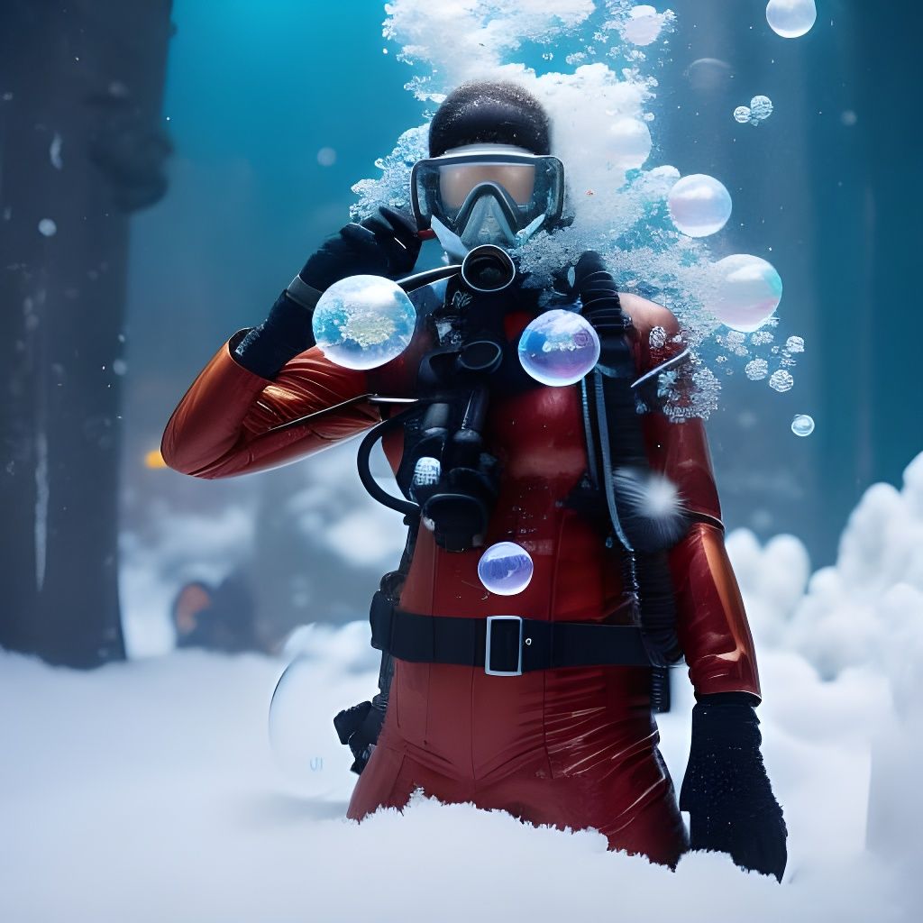 Underwater snowflake bubbles - AI Generated Artwork - NightCafe Creator