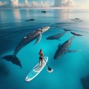 A moment with blue whales - AI Generated Artwork - NightCafe Creator