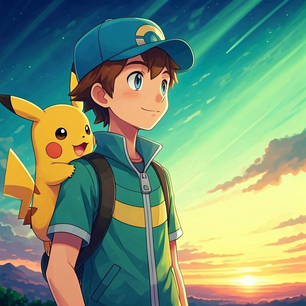 Ritchie and Sparky happily watch the green flash of the sunset together ...