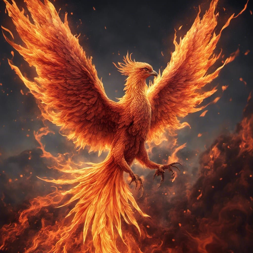 Phoenix on fire - AI Generated Artwork - NightCafe Creator