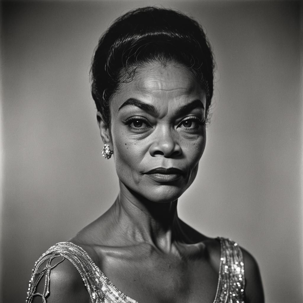 B&W Eartha Kitt 5 - AI Generated Artwork - NightCafe Creator