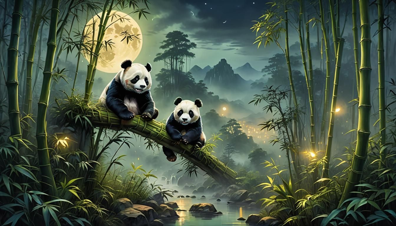 Panda country - AI Generated Artwork - NightCafe Creator