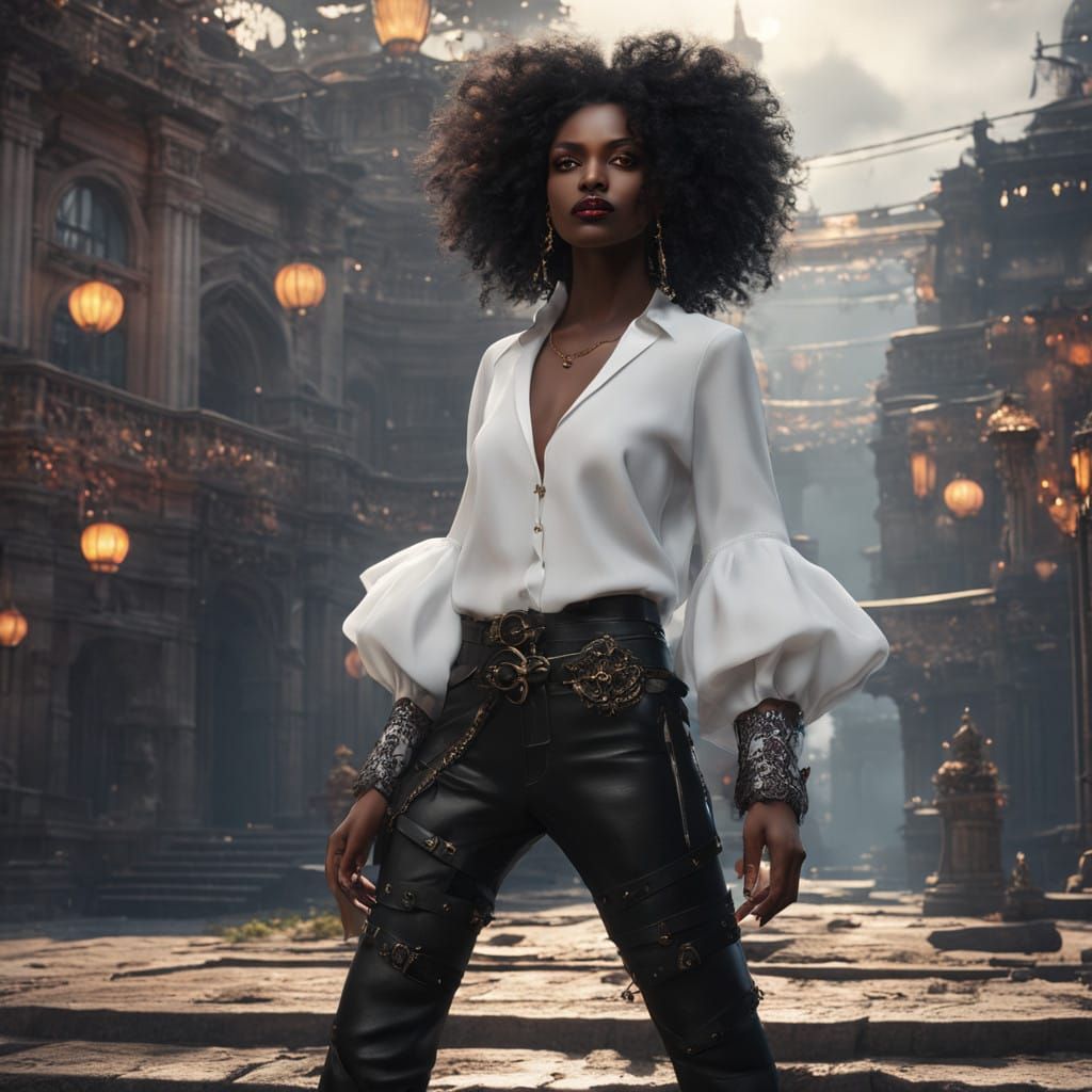 Mysterious Vampire Maiden in Moonlit Realm - AI Art