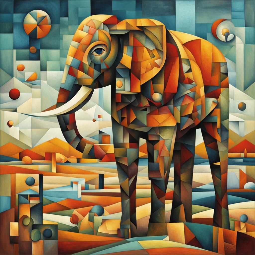 Anna Silivonchik cubist painting, Neo-Cubism, layered overlapping ...