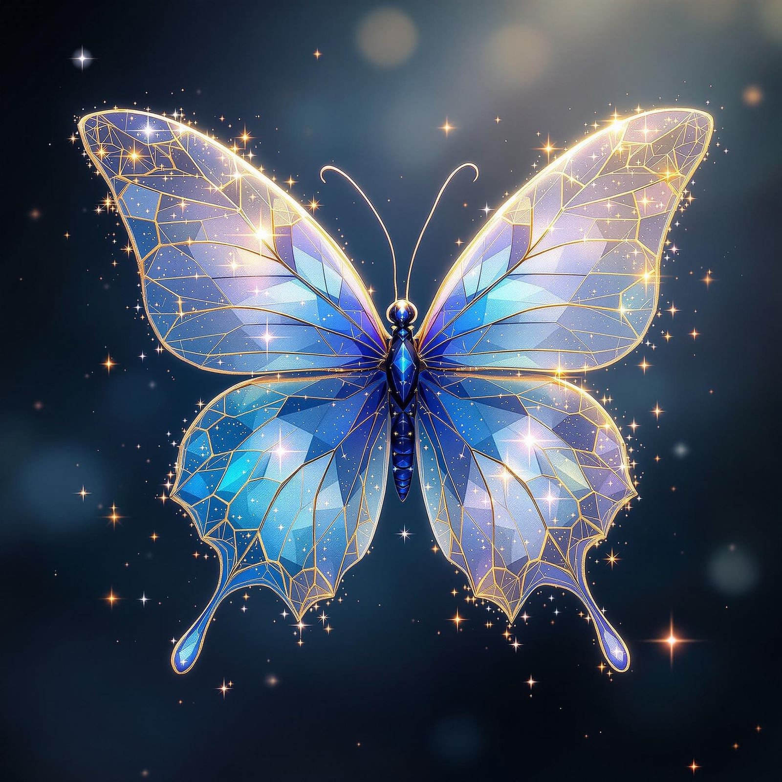 The butterfly, no larger than a child's hand, possesses wings of spun ...