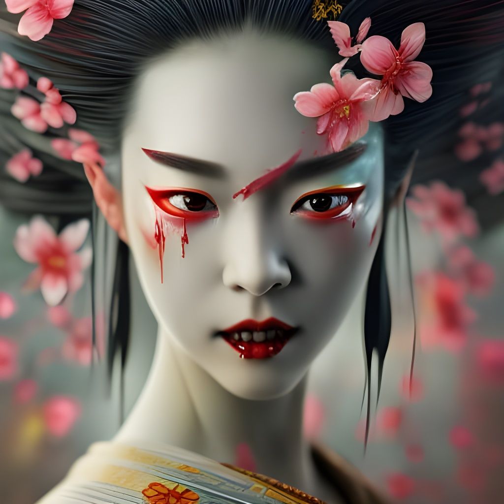 Vampire Geisha - AI Generated Artwork - NightCafe Creator