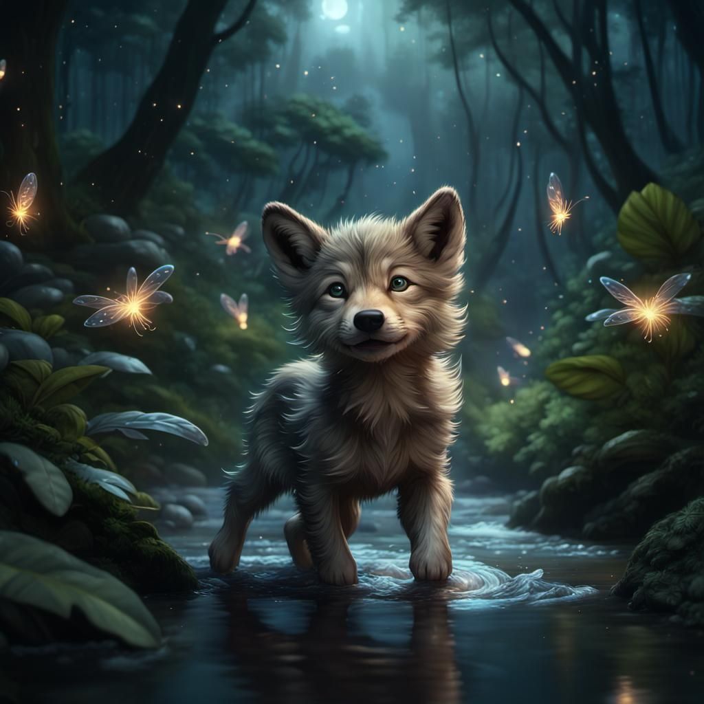 A happy wolf cub - AI Generated Artwork - NightCafe Creator