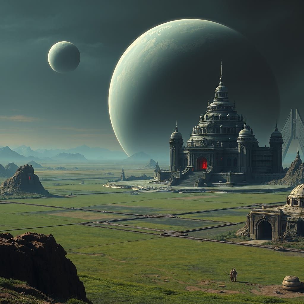 Sith World Rhelg: Futuristic Ominous Landscape wit... - AI Art