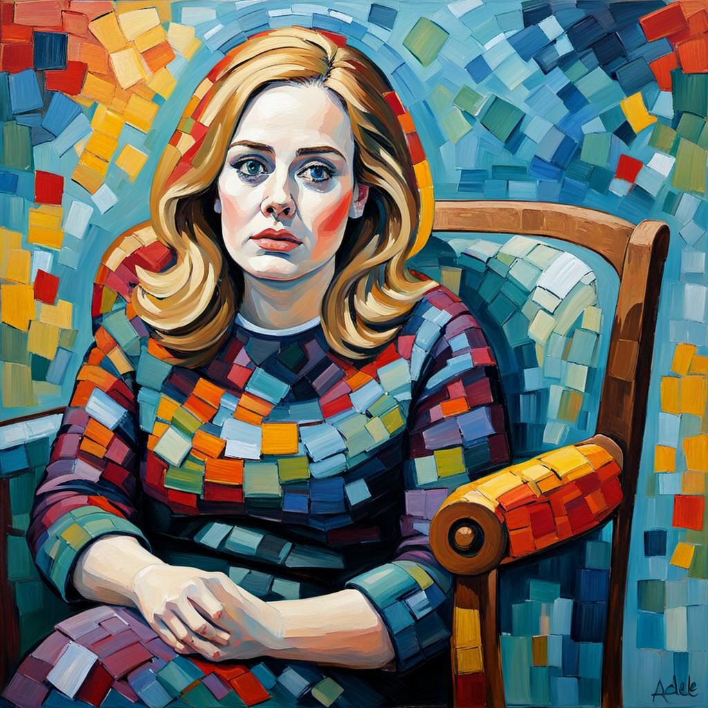 Adele sitting in the chair - AI Generated Artwork - NightCafe Creator