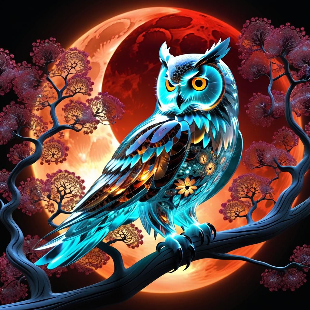 Fractal Owl - AI Generated Artwork - NightCafe Creator