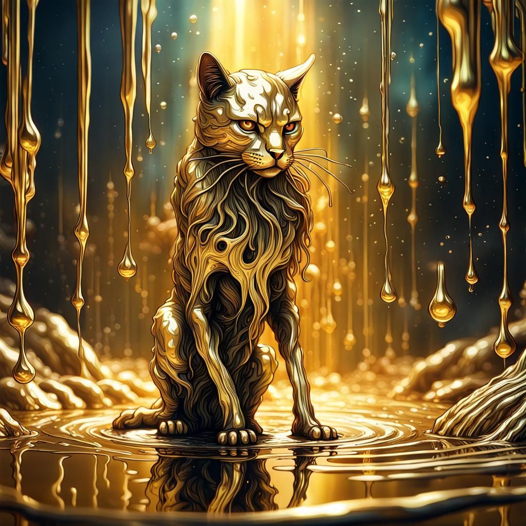 made from melting gold - AI Generated Artwork - NightCafe Creator