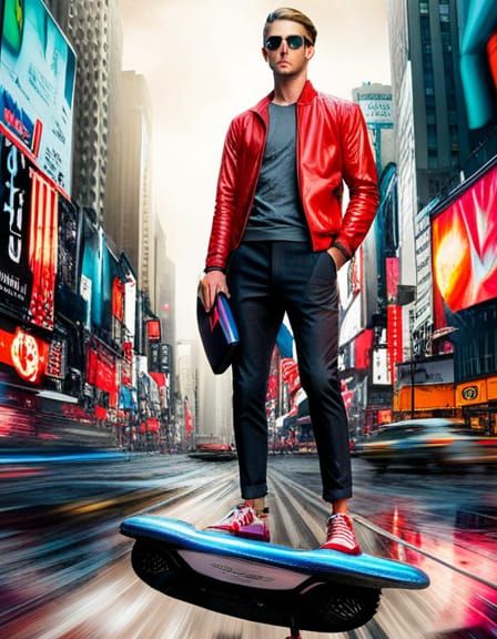 Rich Guy's Hoverboard - AI Generated Artwork - NightCafe Creator