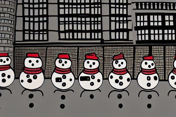 Angry Mob of Snowmen at Westminster - III - AI Generated Artwork ...