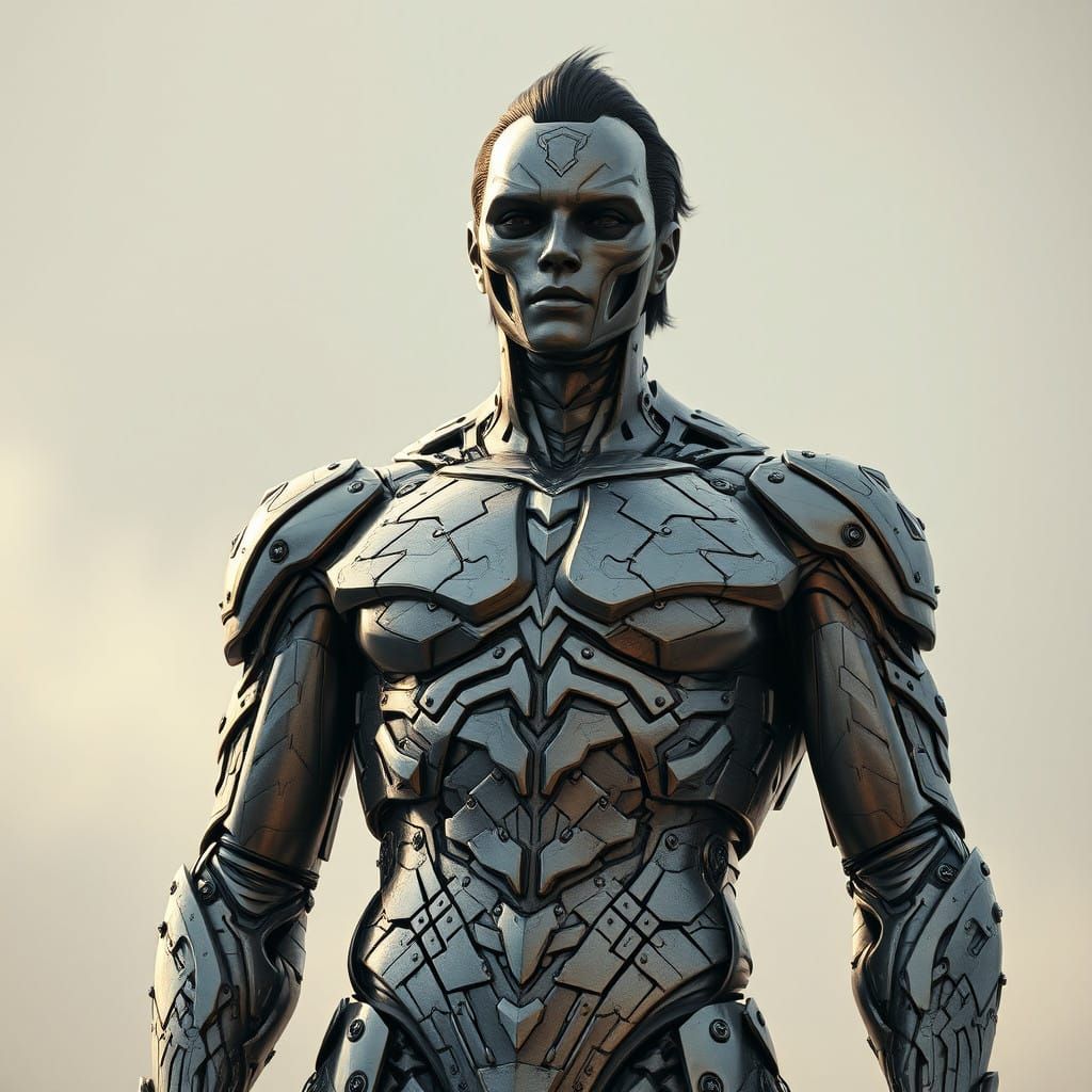 Invincible Steel Titan, Supervillain in Luminous A... - AI Art