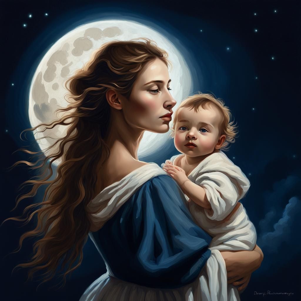 Moonlit Portrait - AI Generated Artwork - NightCafe Creator