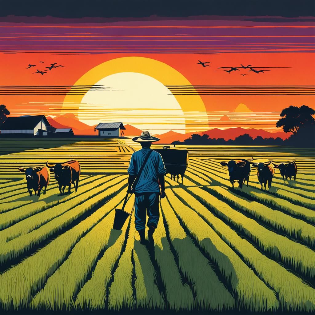 Rice field - AI Generated Artwork - NightCafe Creator