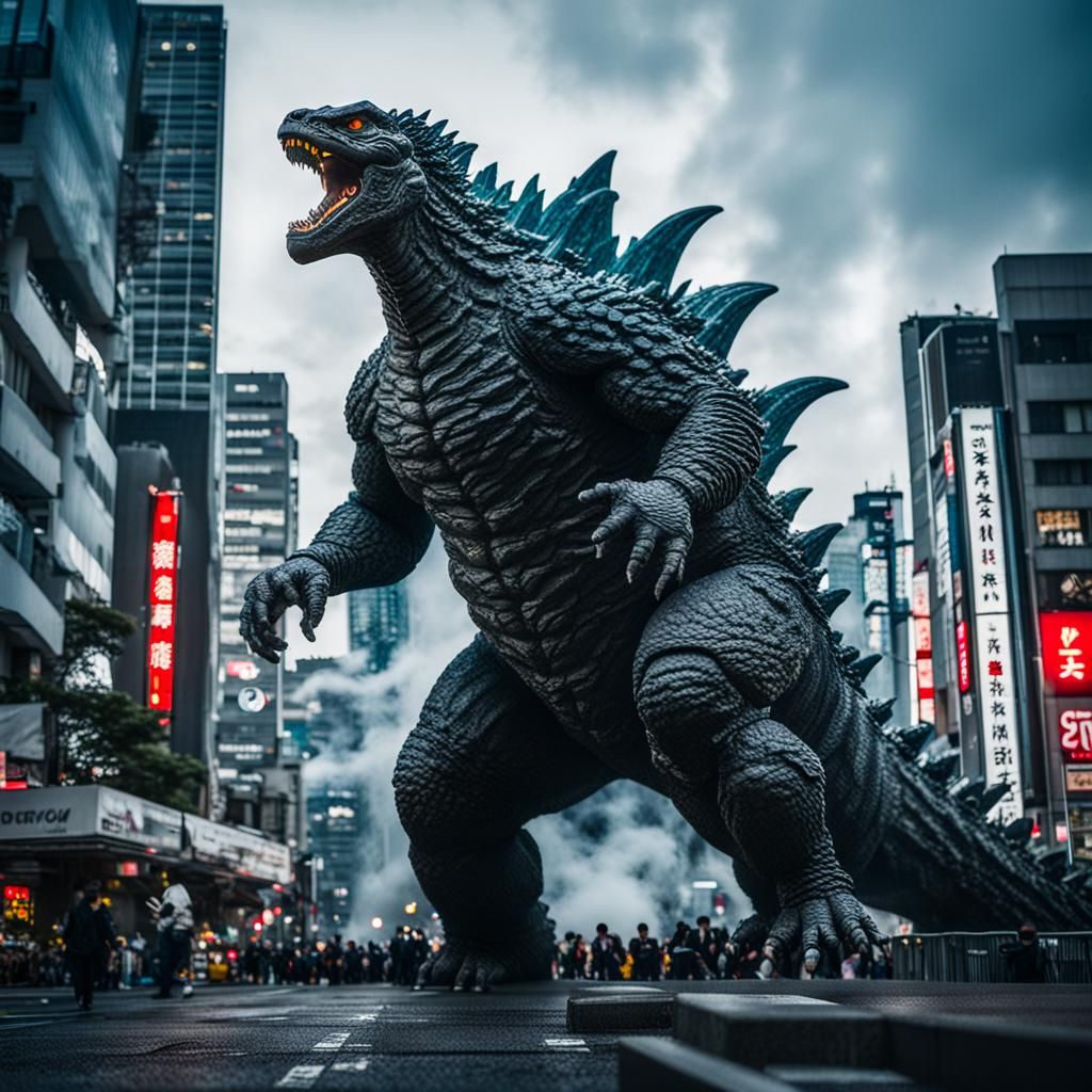 photography of Godzilla destroying Tokyo - AI Generated Artwork - NightCafe Creator