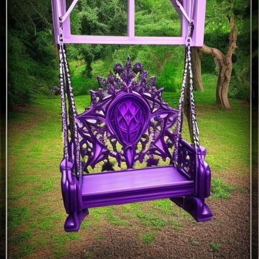 Beautiful gothic purple porch swing with black accents& gothic vibes ...