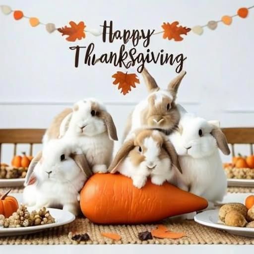 Happy (Bunny) Thanksgiving - AI Generated Artwork - NightCafe Creator