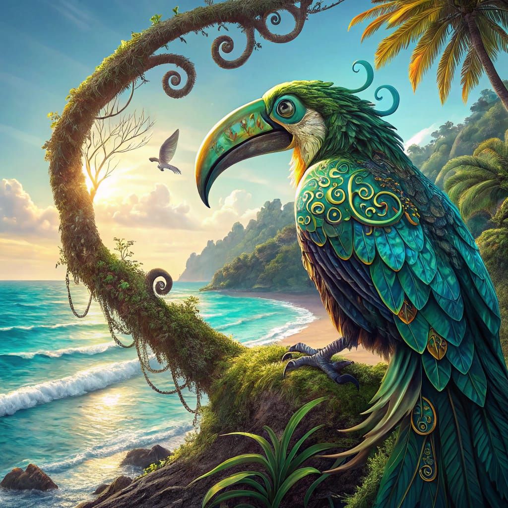 Rare Bird - Vibrant Tropical Toucan in Shimmering 3D