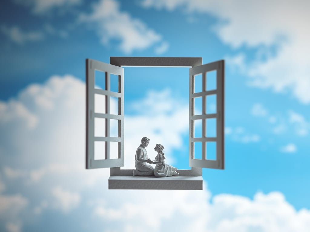 Romantic Scene in Paper Thin Window, 8K Micro Phot... - AI Art