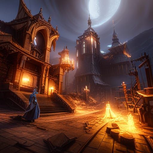 The Fire Ritual of the Warlock - AI Generated Artwork - NightCafe Creator