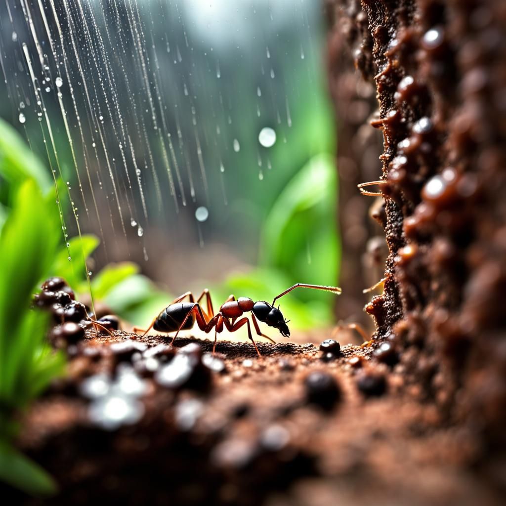 Describe the bustling life of an ant colony from the viewpoint of a ...