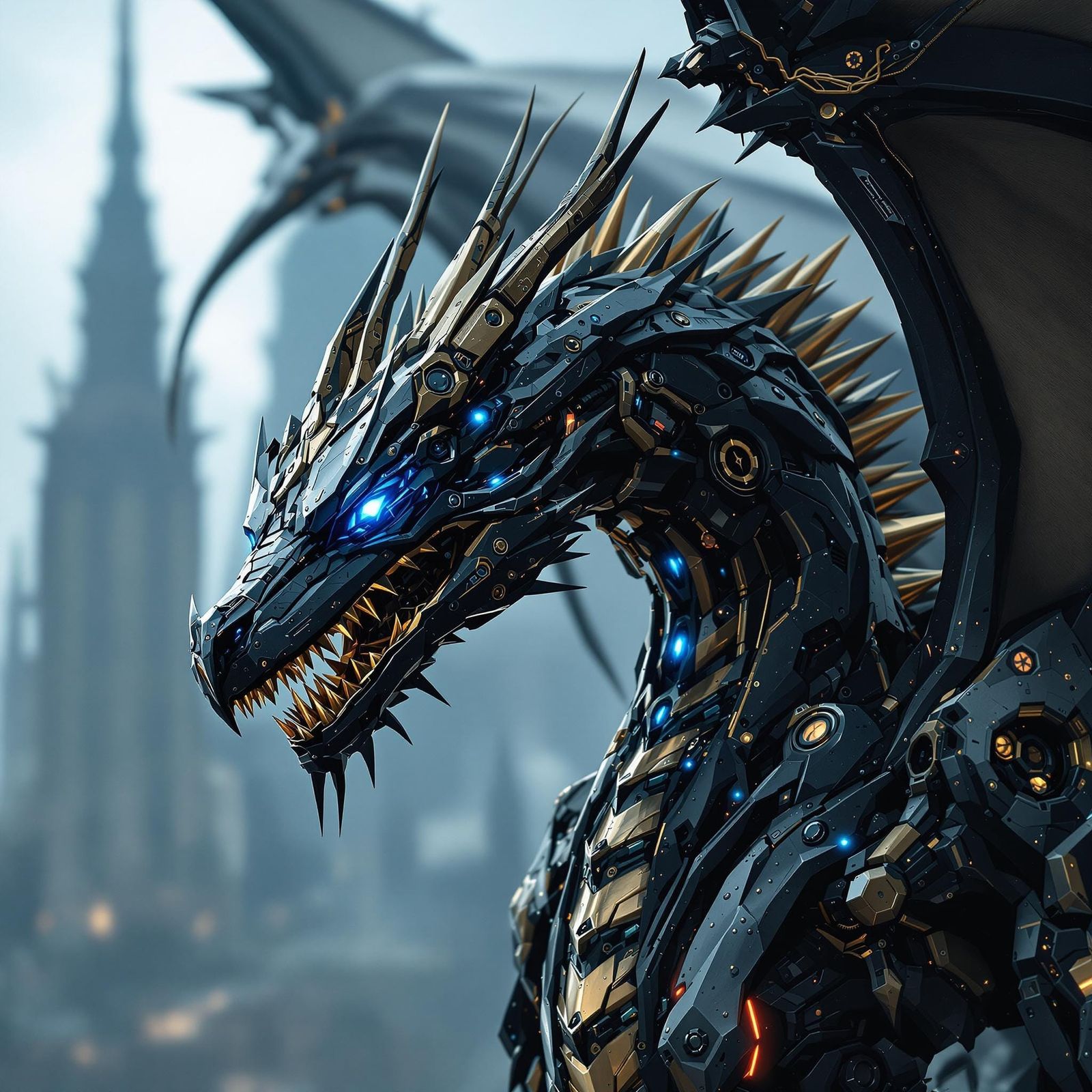 Mecha dragon - Cyberpunk Metal Dragon Unveils Dark Tower Sec...